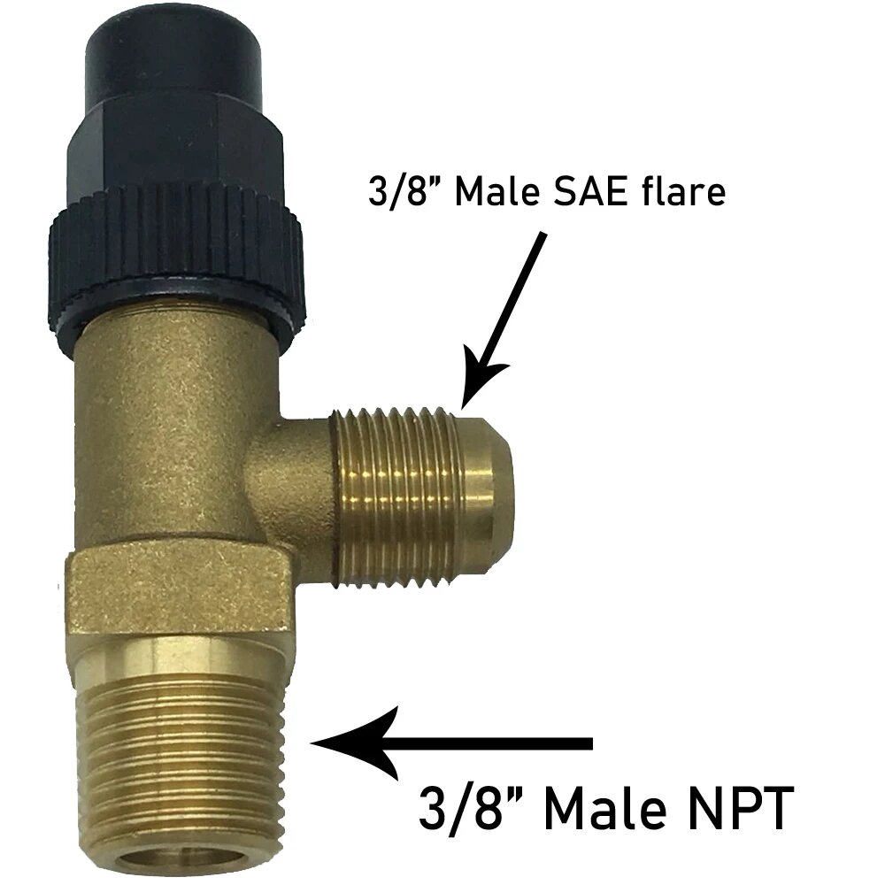 Латунный угловой запорный клапан 3/8" NPT/SAE, цвет 6110-33