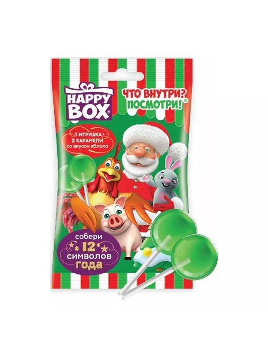 Леденцы Happy Box 12 символов года с игрушкой 20 г