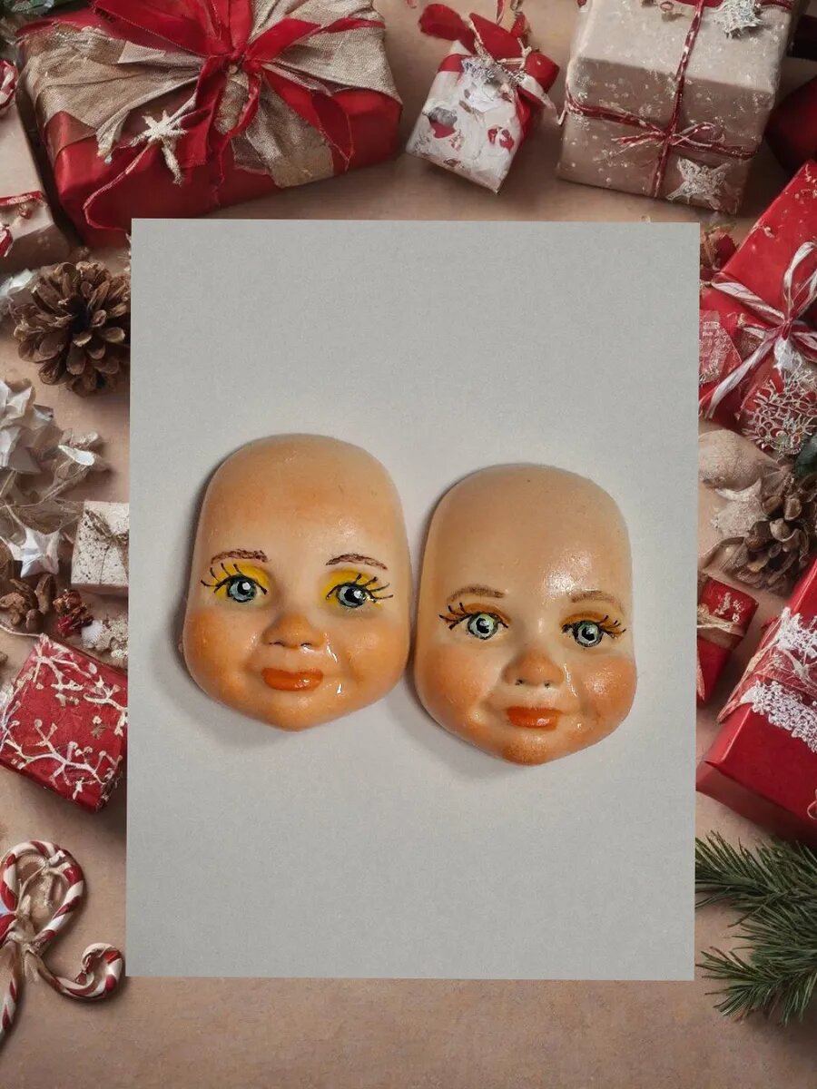Набор лиц - 2 шт, для ватной игрушки
