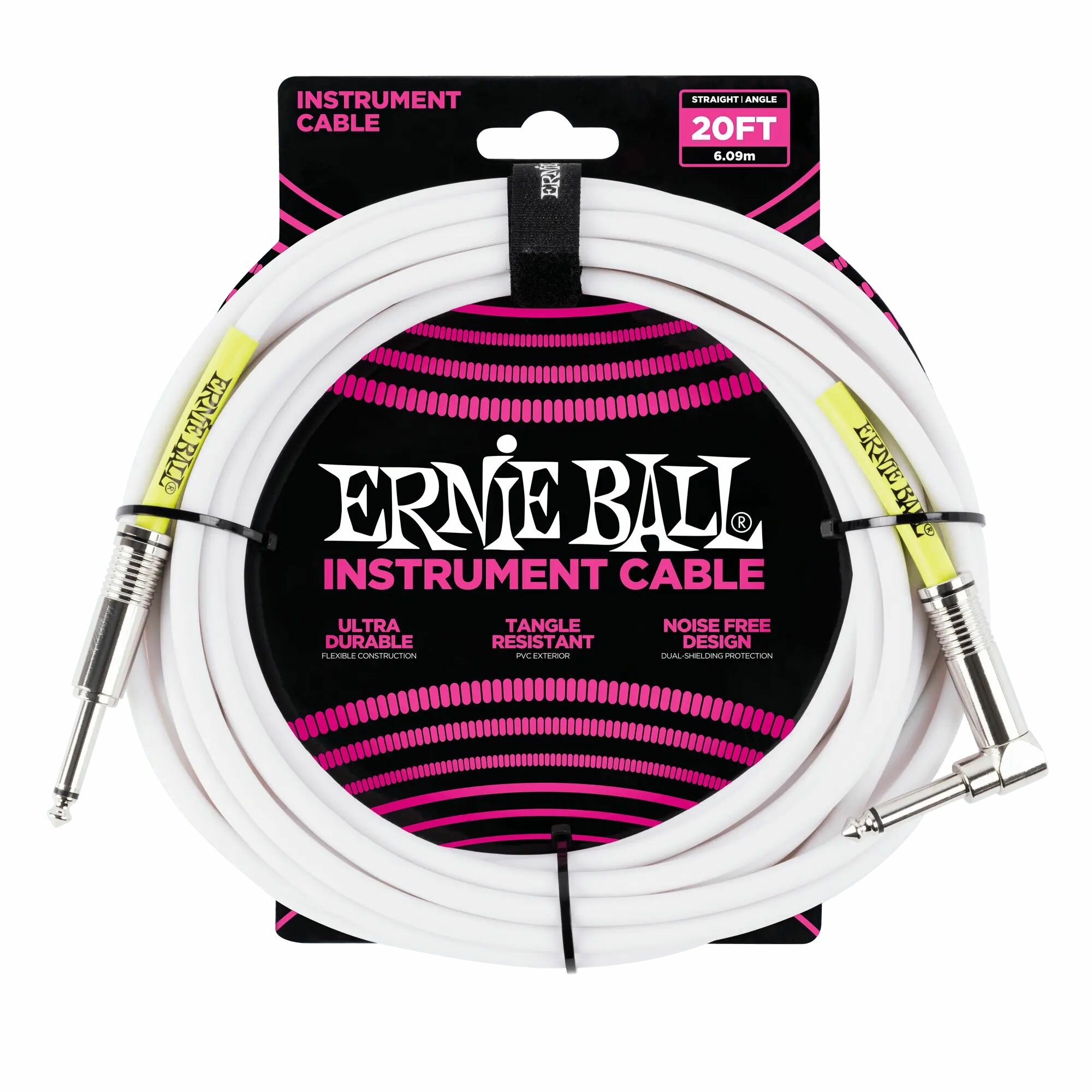 Инструментальный кабель Ernie Ball 6047 6м Classic White Jack 6.3 (M) Jack 6.3 (M), 6 м