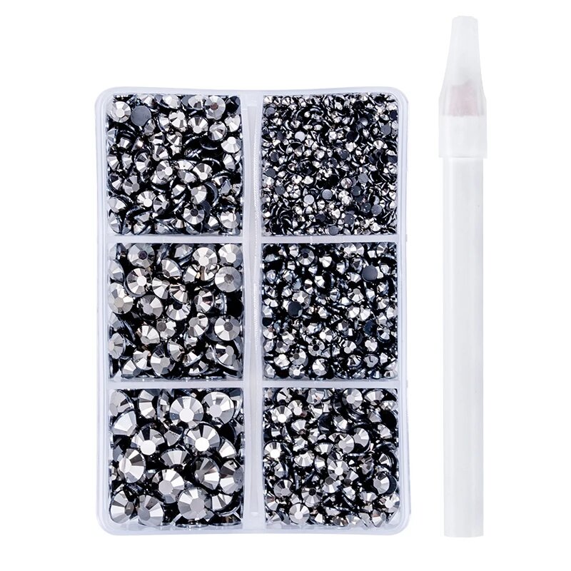 Набор страз из смолы DUCRYSTAL 4500 шт, черный, Jet hematite