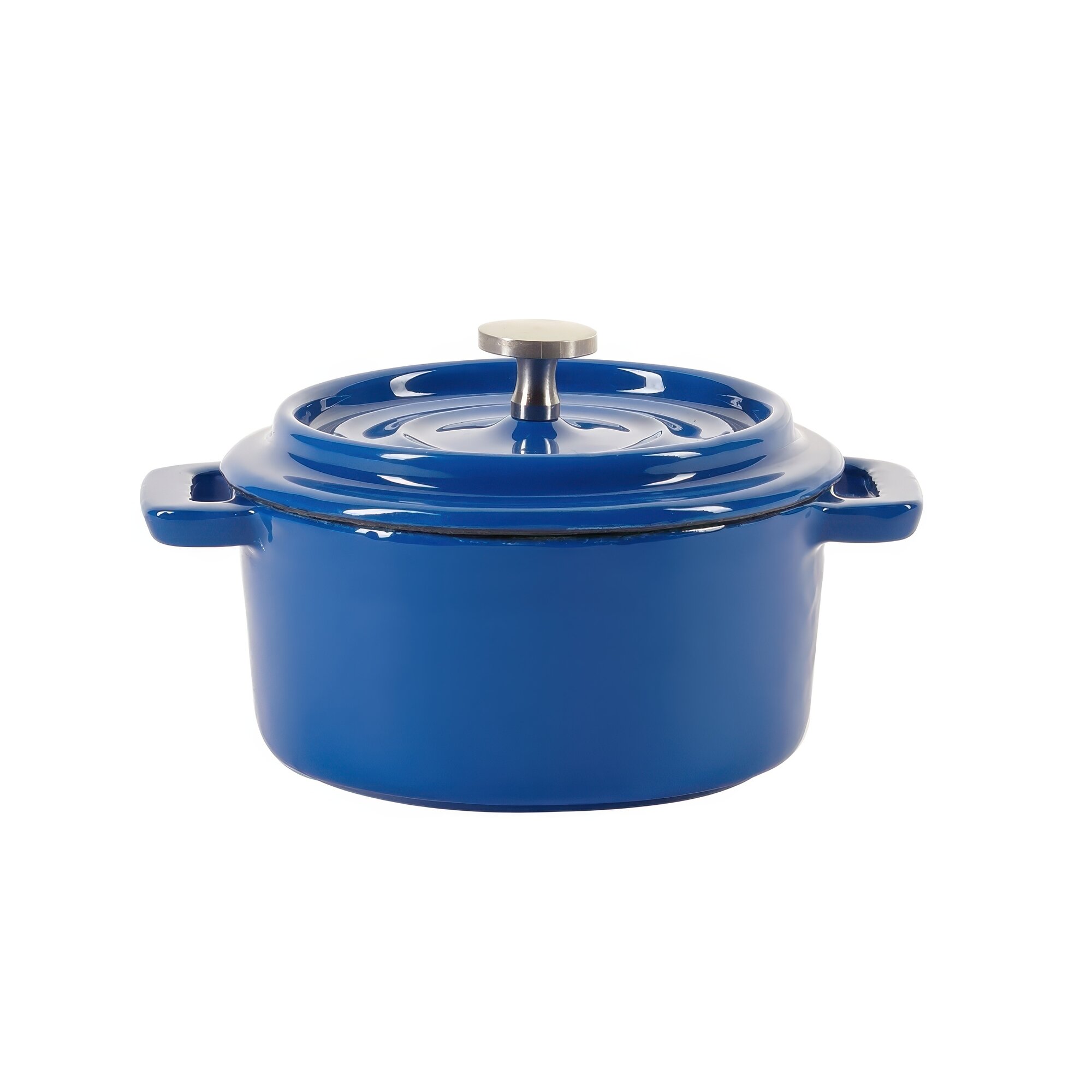 Кастрюля чугунная Gipfel Mini 2229, 10 см/0.24 л, чугун, белый, синий, стальной