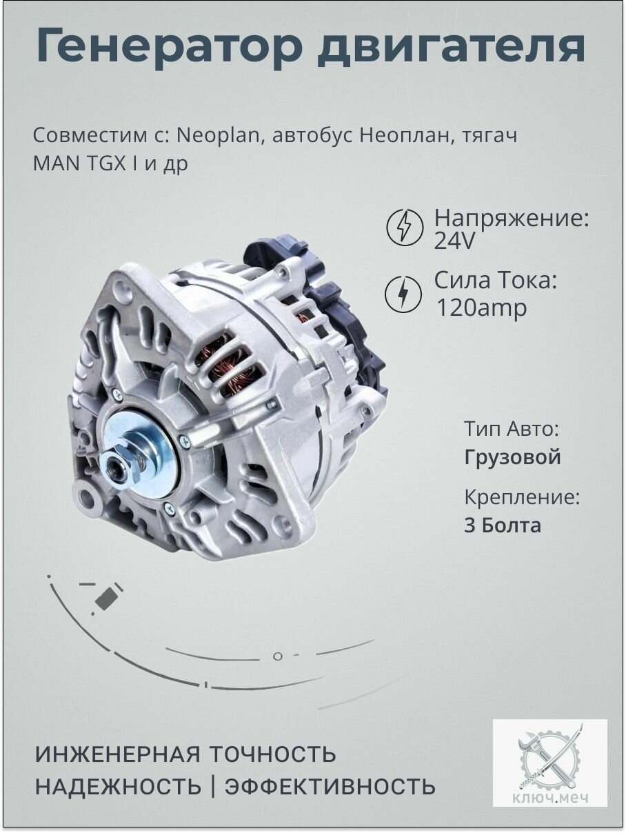 Генератор для Neoplan, автобус Неоплан, тягач MAN TGX I
