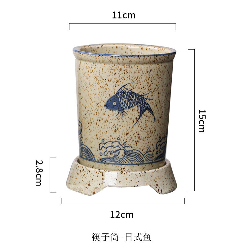 Керамическая подставка для палочек для еды, большая кухонная подставка для палочек и ложек в японском стиле, ящик для хранения, дренажная подставка для палочек.