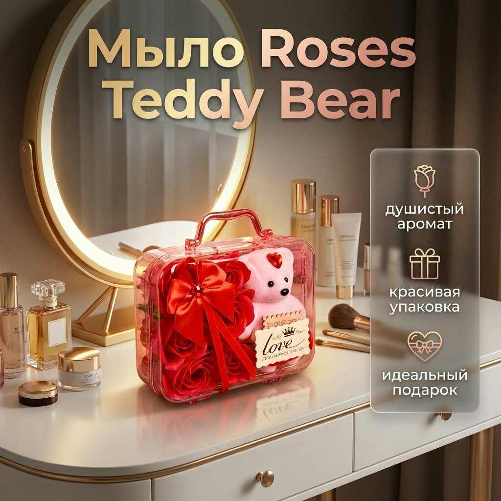 Мыло Roses Teddy Bear Подарок для девушки