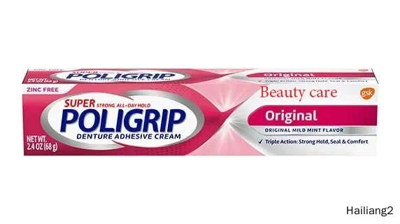 Super Poligrip Классический крем для фиксации зубных протезов с мятным вкусом, 68 г