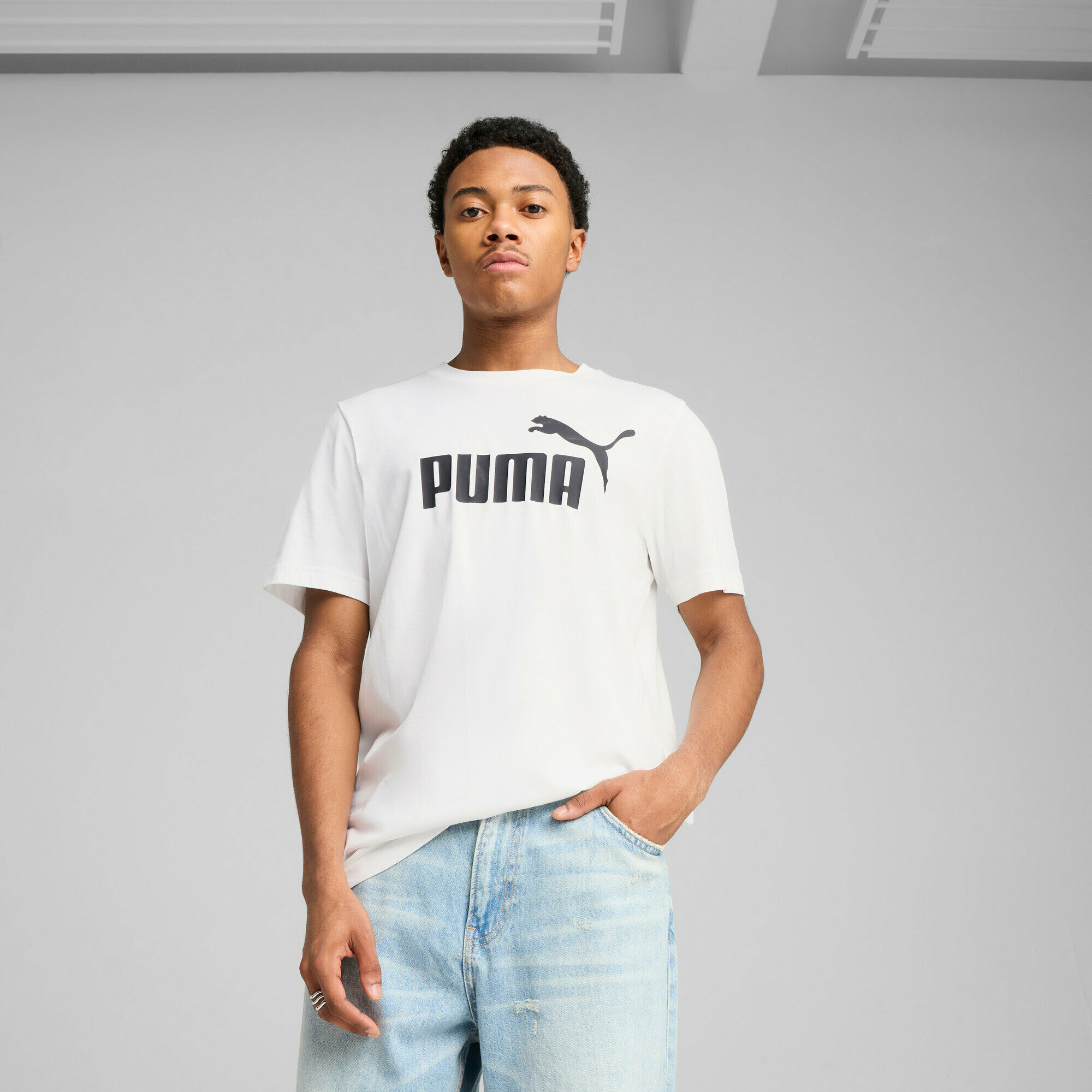 Футболка PUMA Essentials No. 1 Logo, размер L, белый — фото 1