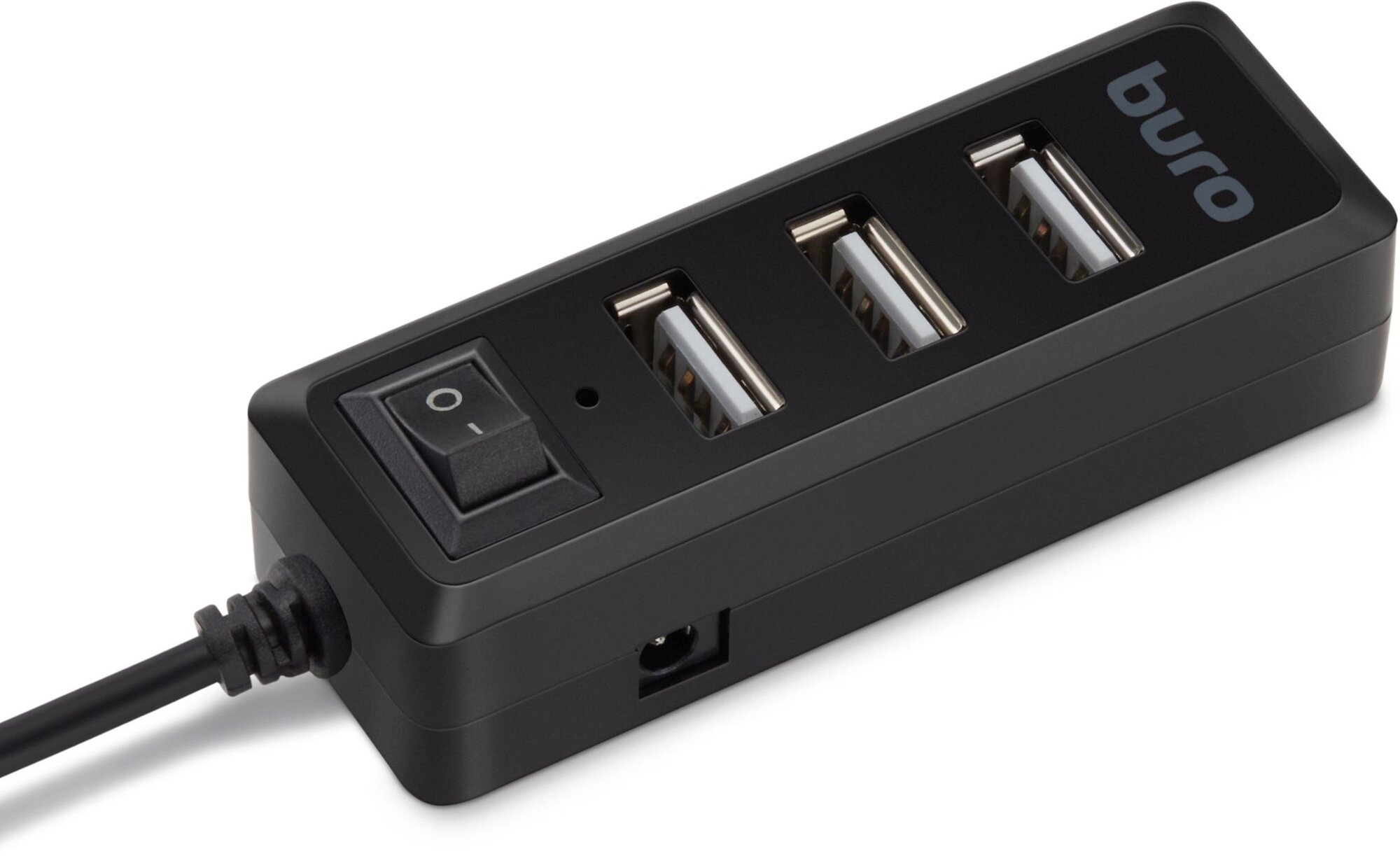 Разветвитель USB Buro BU-HUB4-0.5L-U2.0, 4 порта USB 2.0, черный