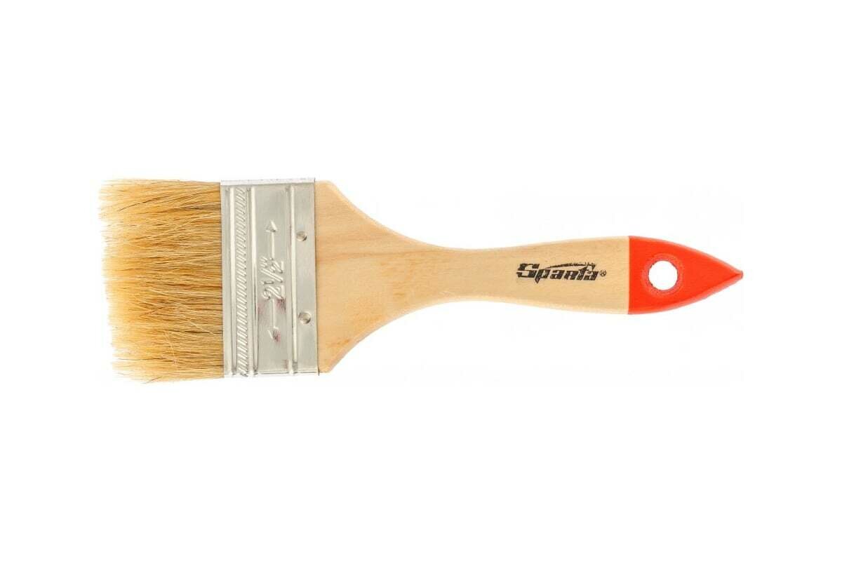 Плоская малярная кисть Slimline 2,5 SPARTA натуральная щетина, деревянная ручка 824355