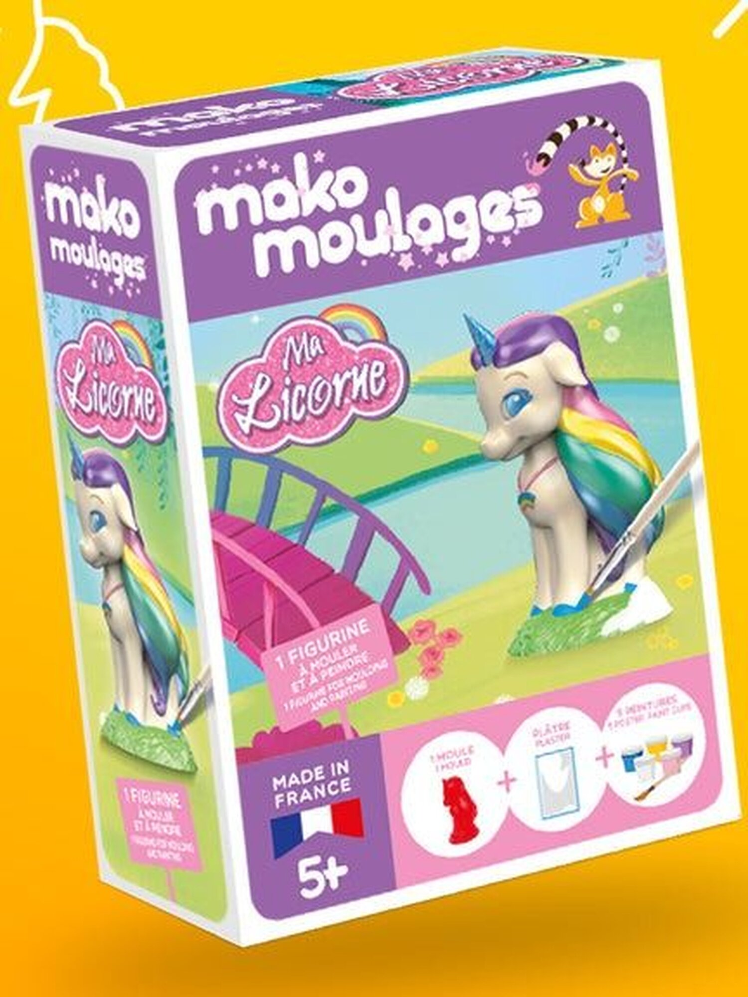 Творческий набор Mako moulages - Набор для лепки из глины и покраски Мой радужный единорог, 1 шт - Мако Молдс 39108