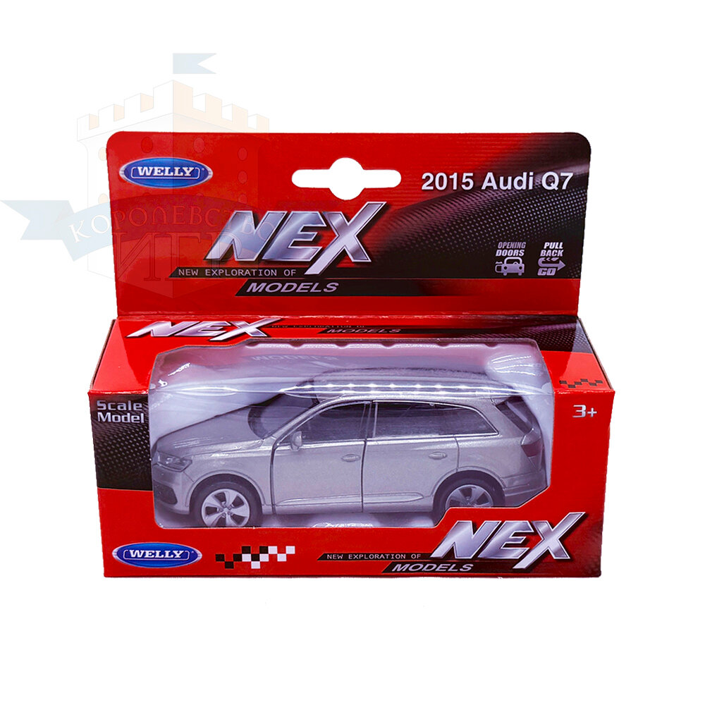 Машинка Welly Audi Q7, серебристый, 1:38, арт.43706W, коллекционная