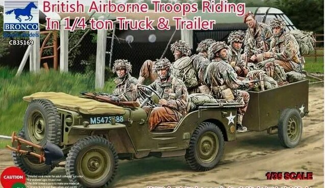 CB35169 Bronco Models Британские солдаты Airborn Troops Riding in 1/4 ton Truck & Trailer 1/35