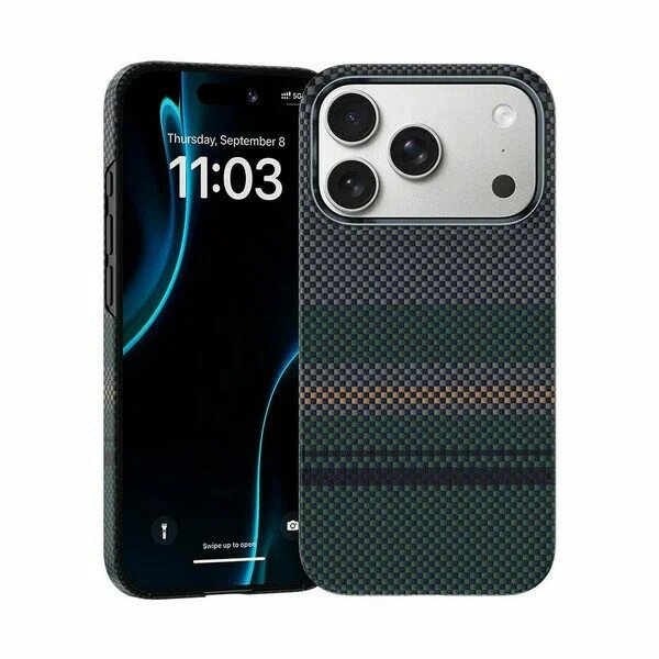 Чехол Benks ArmorAir Aurora Case built with Kevlar 600D для iPhone 17 Pro Max, цвет черно зеленый C. K. FL. AP. SR.0070