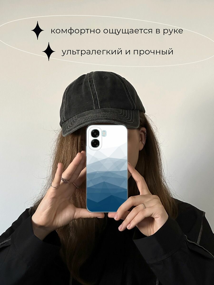 Силиконовый чехол на Oppo A6x / Оппо A6x с принтом Абстракция небо — фото 1