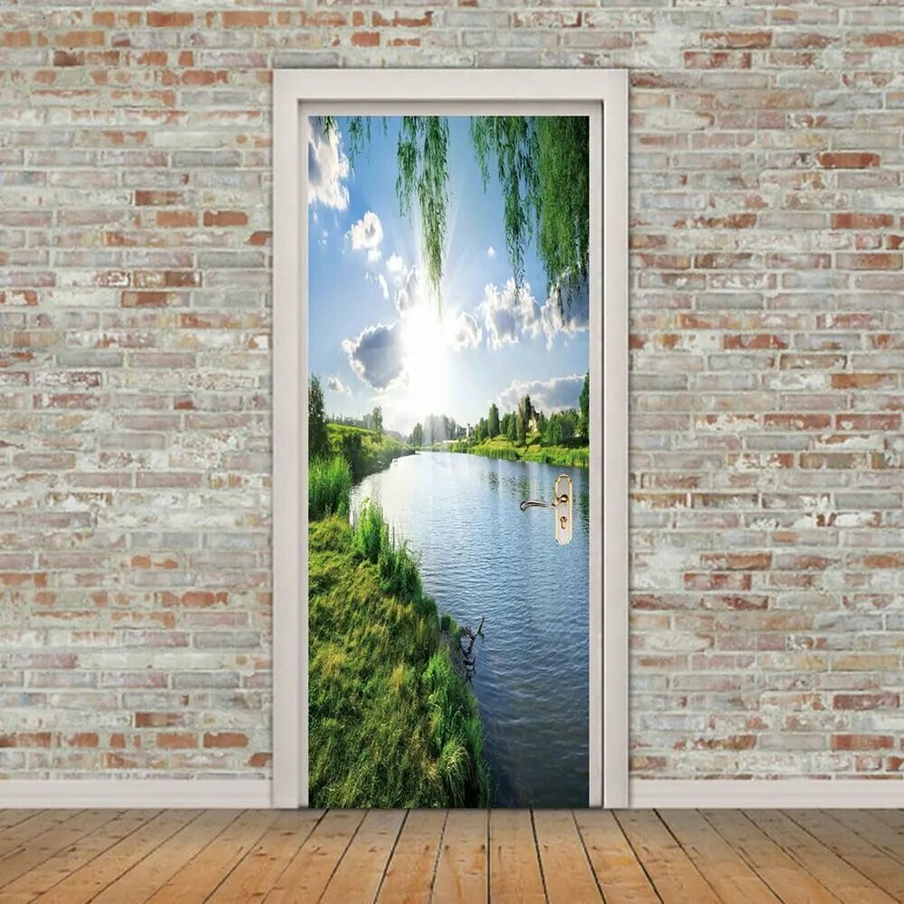 Креативные водонепроницаемые дверные наклейки из пвх для декора дверей