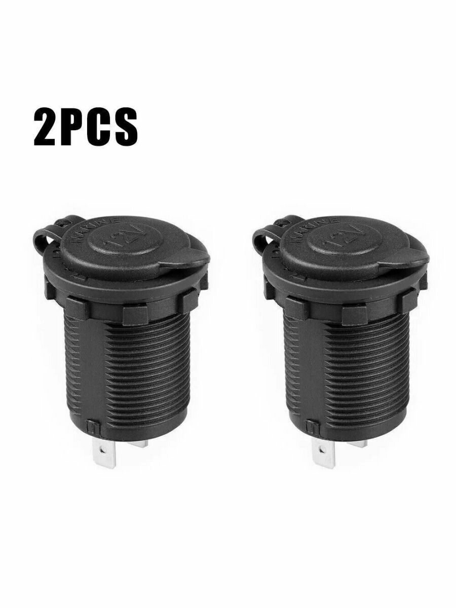 Розетка автомобильная 12в с крышкой, гнездо прикуривателя12-24в, встраиваемая розетка