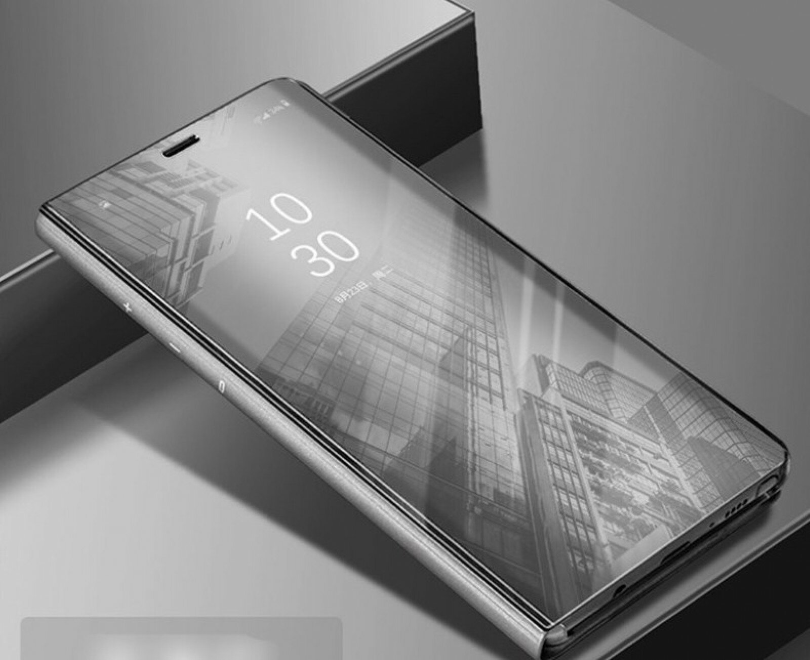 Чехол-книжка MyPads для Xiaomi Redmi Note 10 Pro Max и Redmi Note 10 Pro с прозрачной крышкой Clear View Cover серебристый