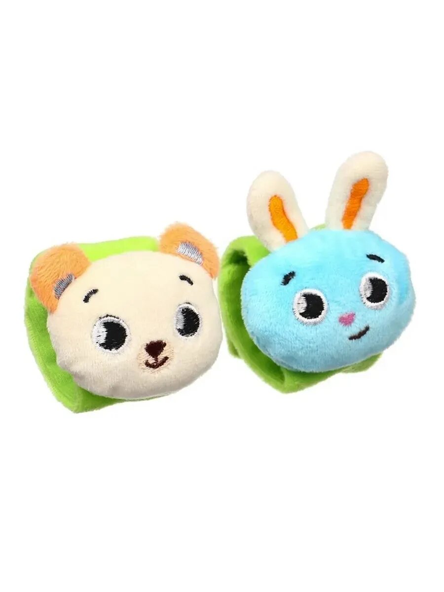 Развивающие браслеты-зверята для малышей, набор 2 шт.