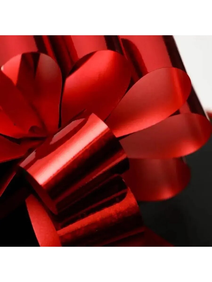 Глянцевый красный голографический бант-шар