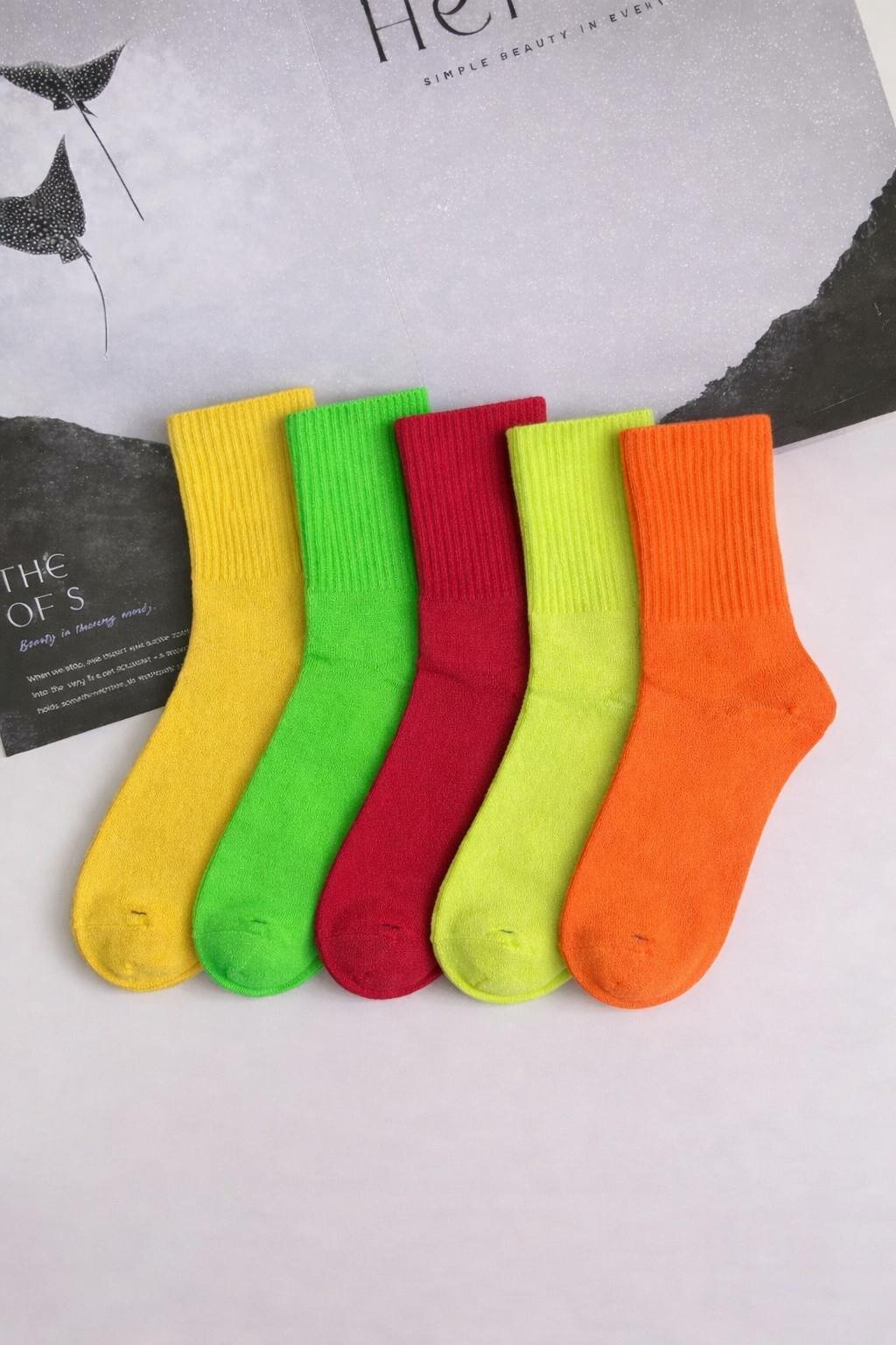 Носки из хлопка, 5 пар, высокие, премиум качество, комплект