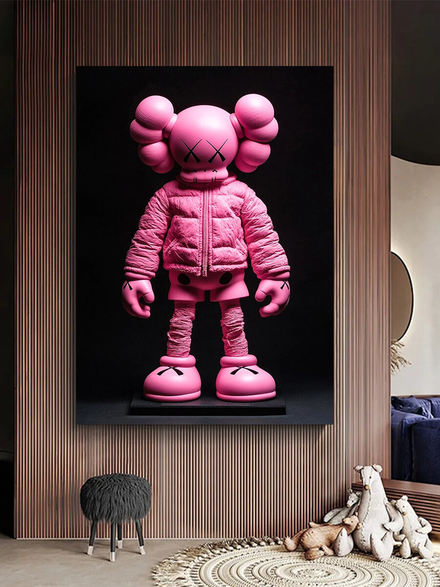 Картина на стену - "Кавс, Kaws, современный ПОП АРТ" , 60х80 см.