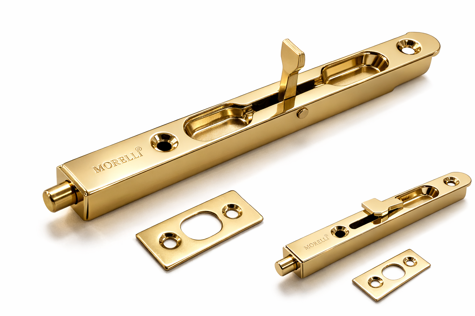Шпингалет дверной торцевой Morelli OL160 PG, щеколда для двери, задвижка, золото