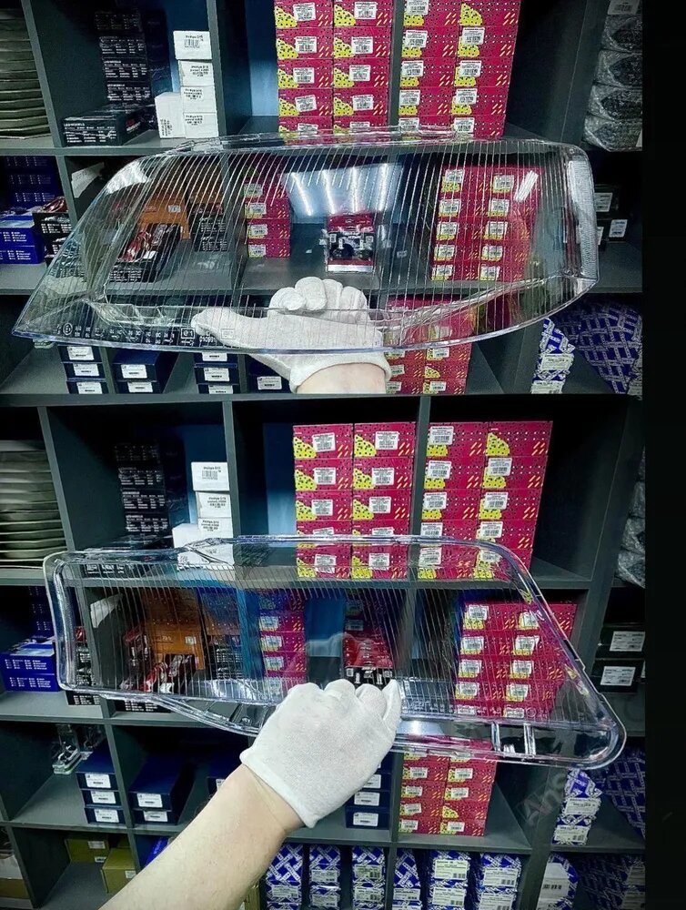 Стекло фары для Audi A6 C5 1997-2002, арт. S-A6C5-97 A92Q_G, комплект 2 шт, поликарбонат