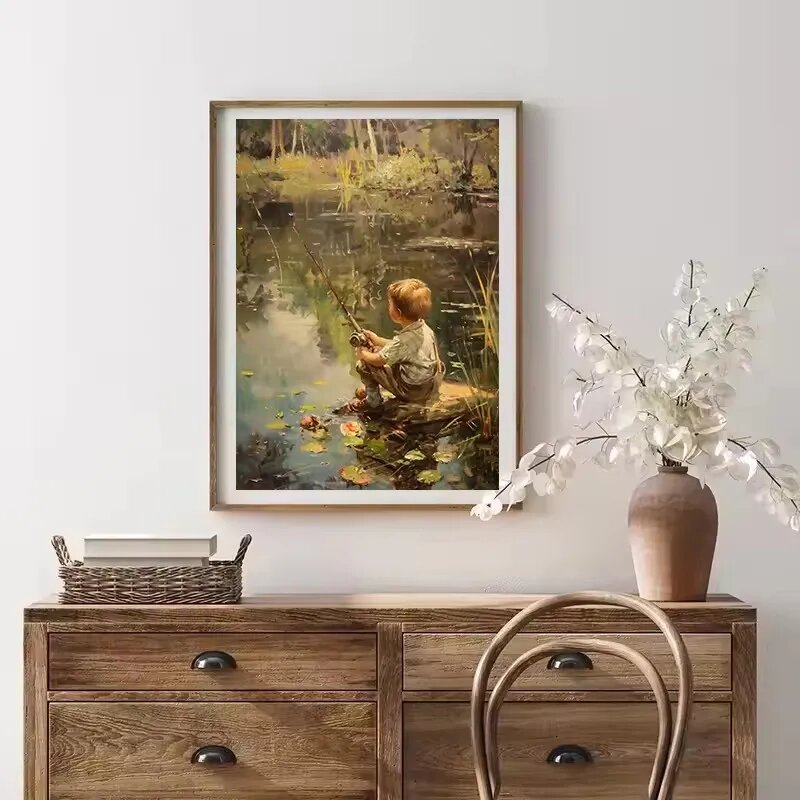 Рыбалка. Печать на холсте 30x40см, цвет 5, без рамы — фото 1