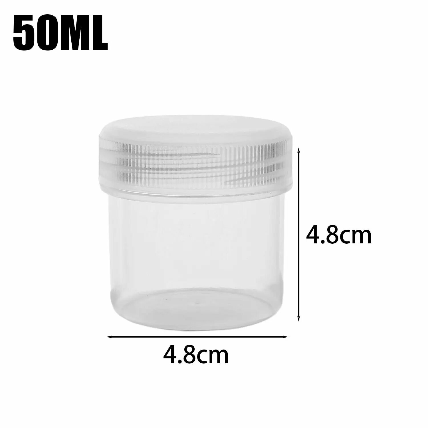 Прозрачные пластиковые банки для хранения 30 мл 10pcs, 50ml
