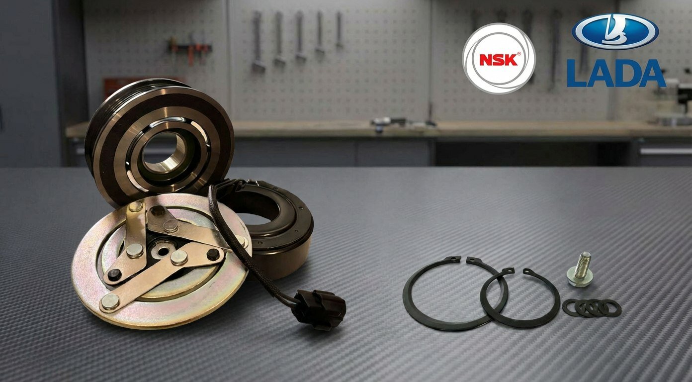 Муфта компрессора кондиционера на японском подшипнике NSK Лада Гранта, Датсун On-Do Halla Visteon