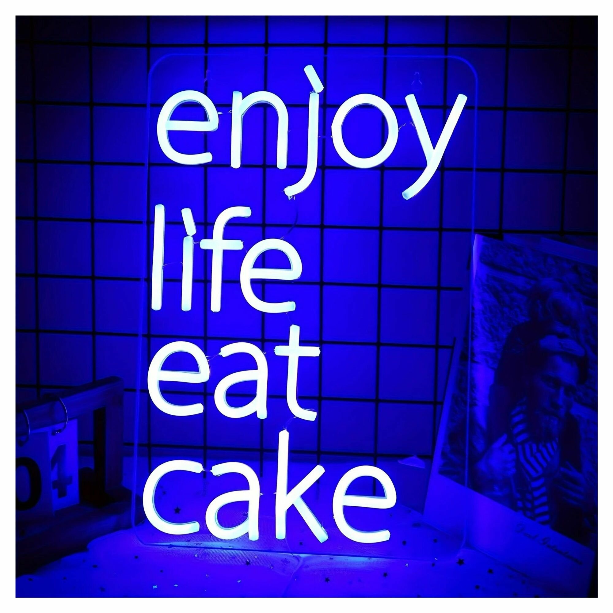 Enjoy Life Eat Cake Декор Неоновой Вывески 27смx41см