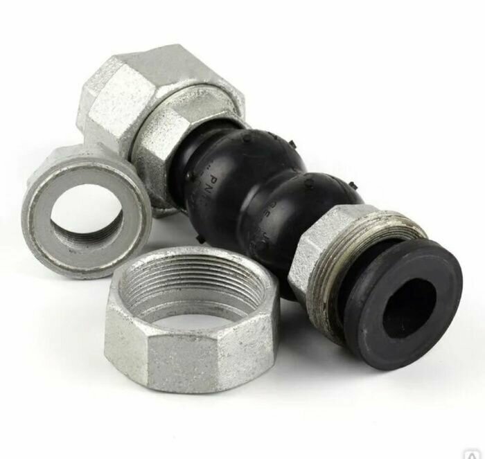 Муфтовый компенсатор(вибровставка), Ду 40, внутренний диаметр резьбы 1½", резиновый