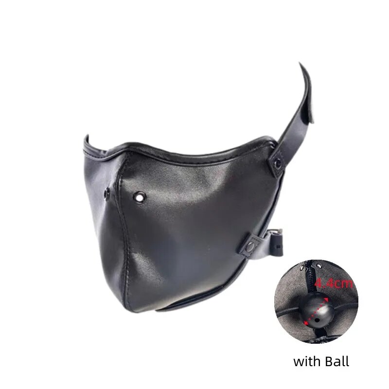 БДСМ бондаж кожаная маска на капюшон с жестким шариком заглушка для рта шариковая заглушка Mask B