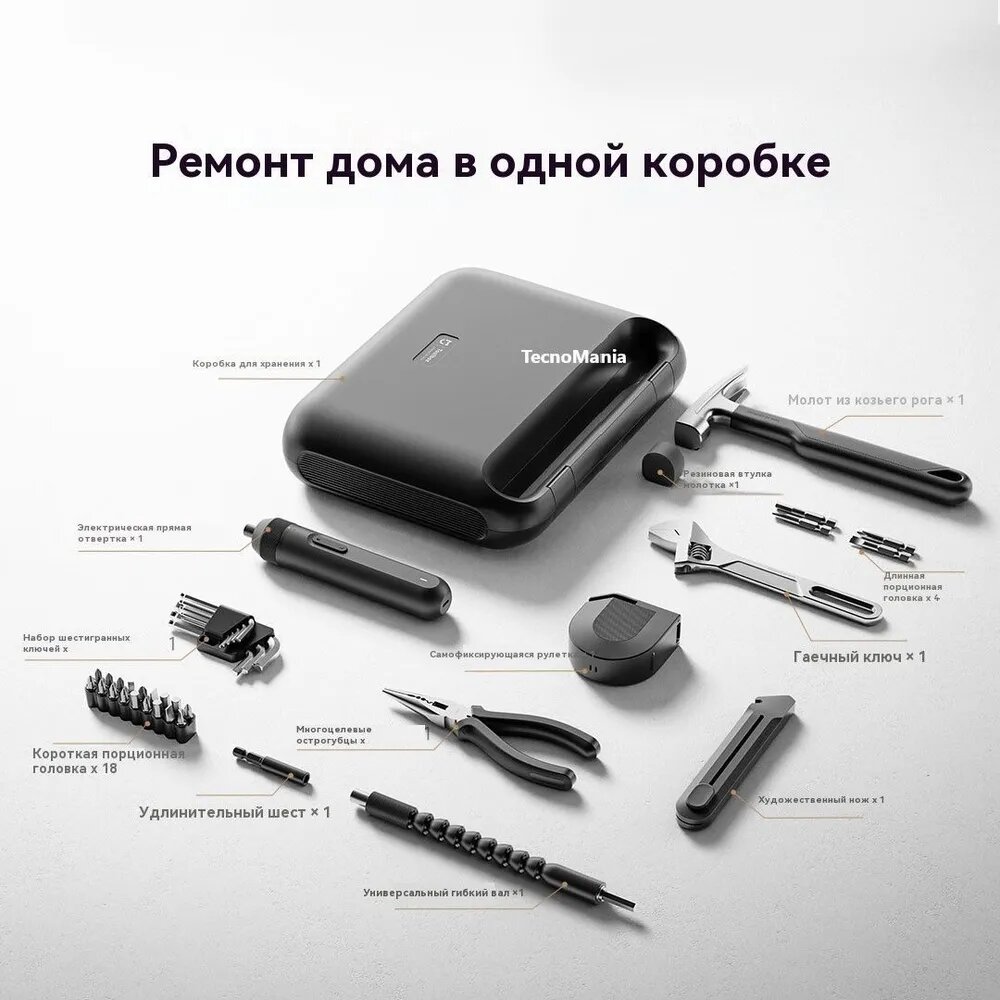 Набор инструментов Xiaomi Mijia MJGJX001QW, универсальный набор для ремонта и обслуживания, с бокорезами и длинногубцами — фото 1