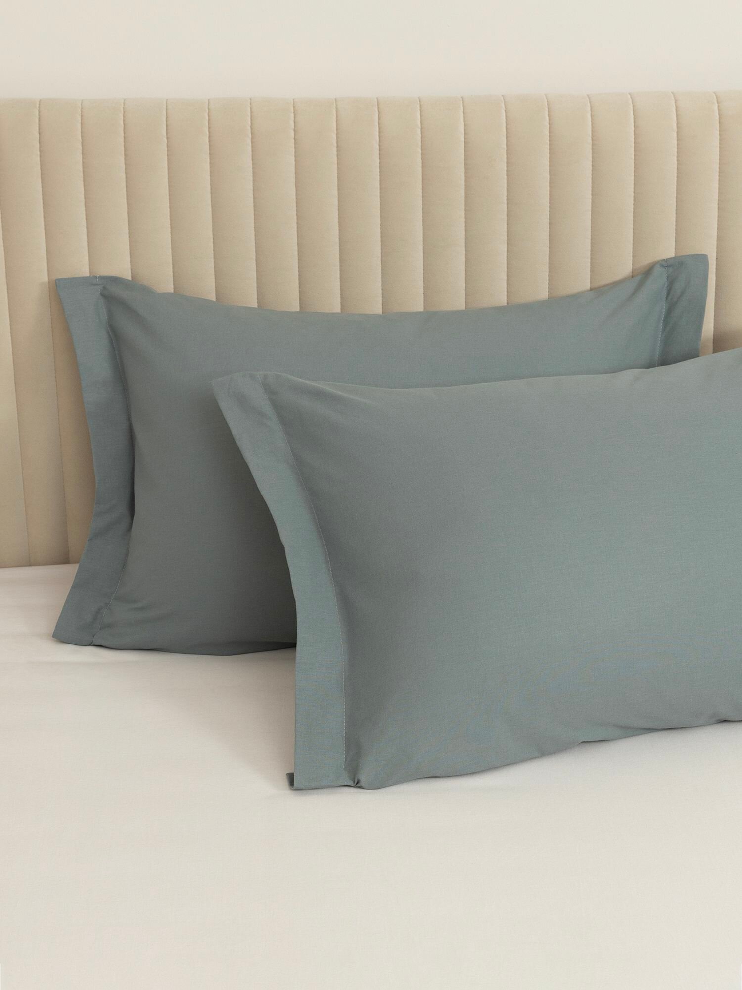 Cozy Home, Комплект наволочек с ушками, Перкаль, 50х70 (2 шт.), Однотонный/Only Color, Графит/Graphit