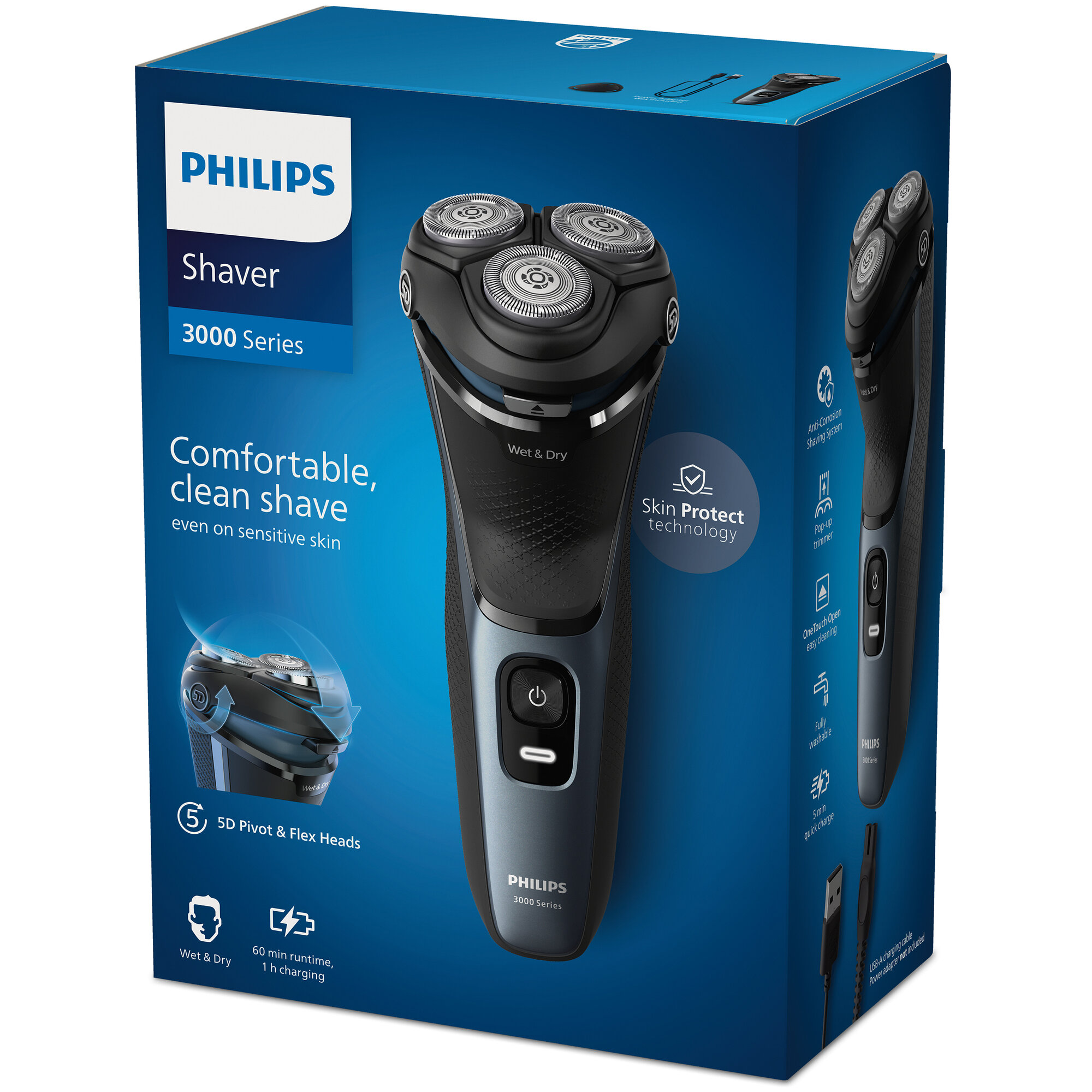 Электробритва Philips Shaver Series 3000 электробритва (S3144/00) для сухого и влажного бритья
