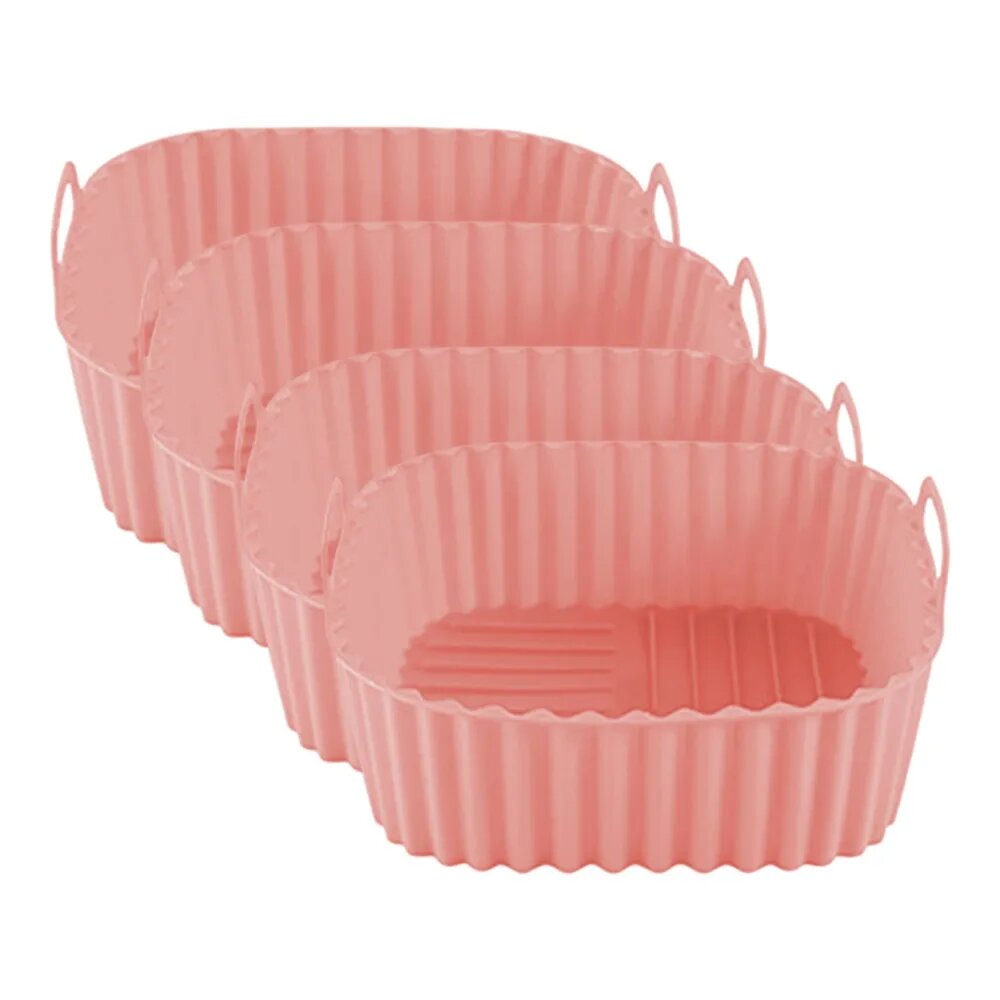 Противень для аэрогриля силиконовый 17 см х 14.7 см набор 4 шт. розовый