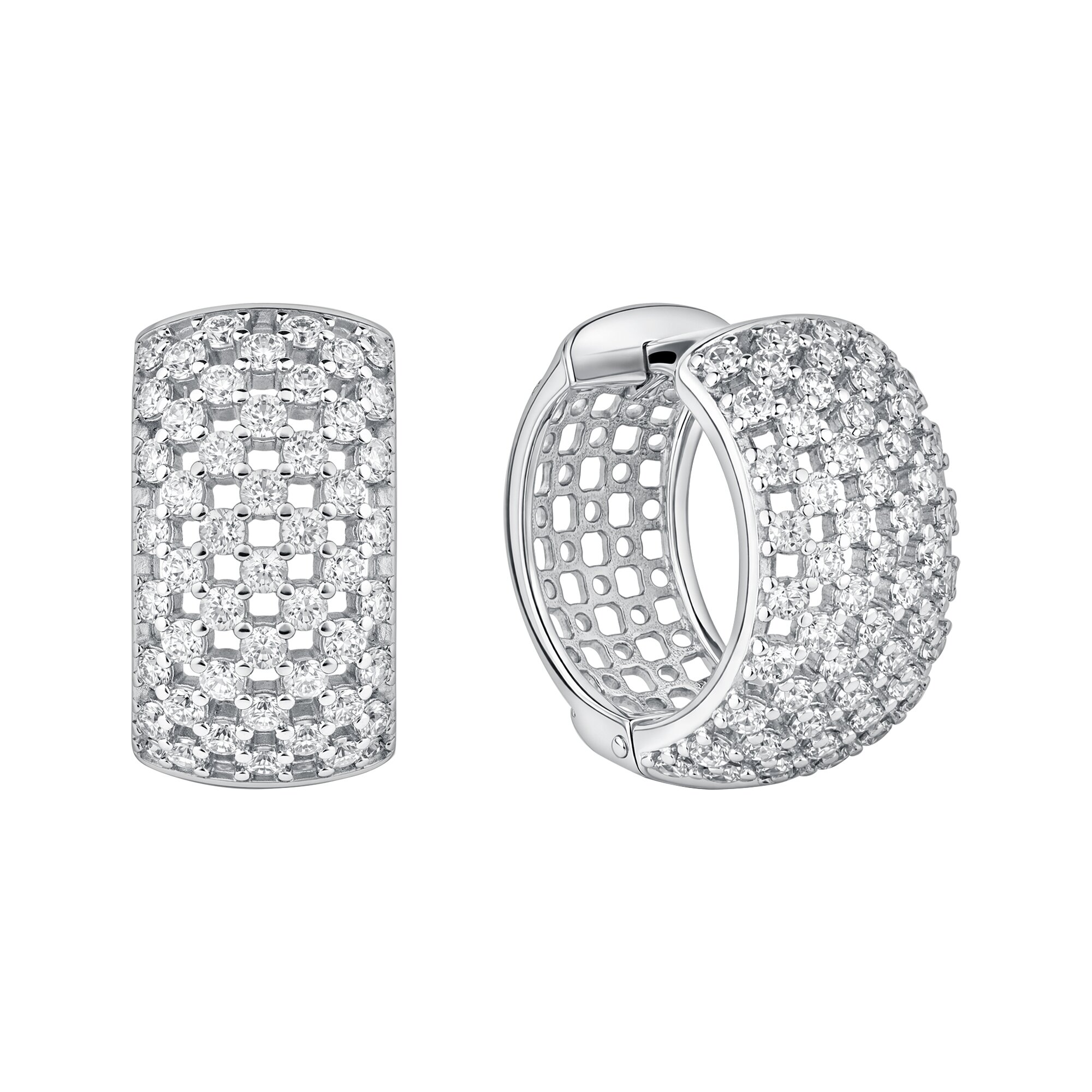 Серьги Diamant online, серебро, 925 проба, родирование, фианит