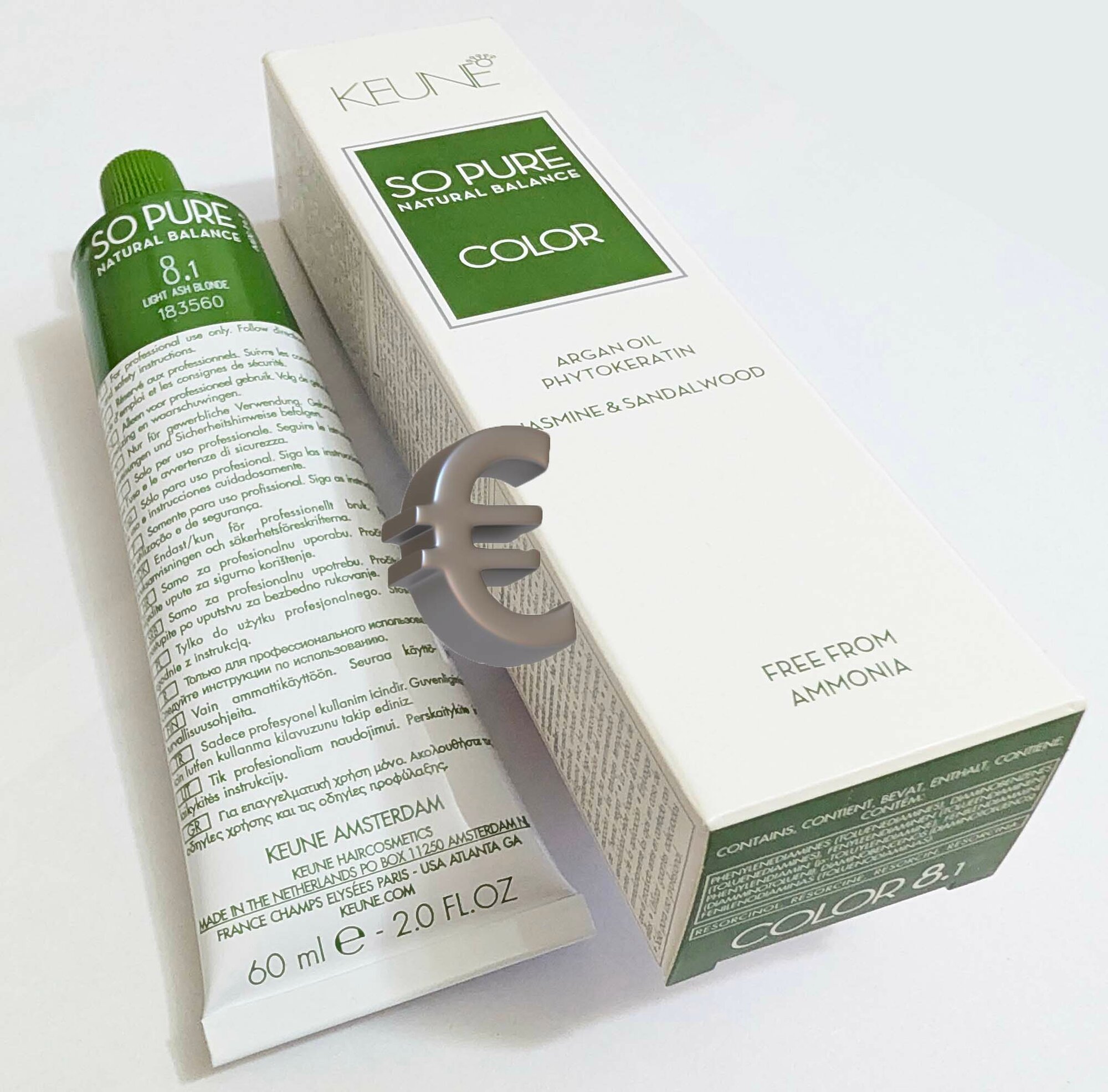Keune So Pure Color 8.1 СПА Колор Светлый пепельный блондин краска для волос 60 мл
