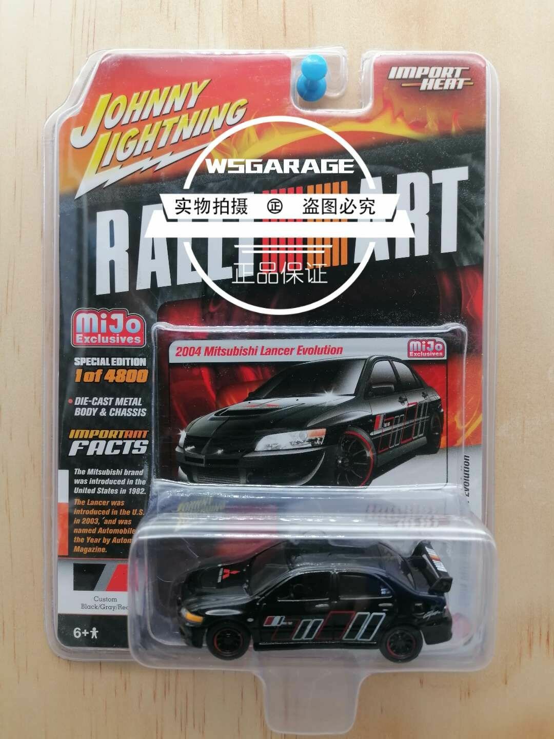 Johnny Lightning, литая модель 1:64, серия Mitsubishi Lancer Evolution(RALLI ART Мицубиси EVO черное)