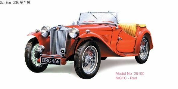 Модель автомобиля Vitesse в масштабе 1:43 из литого под давлением металла - MGTC Open MG Red Номер модели: 29115