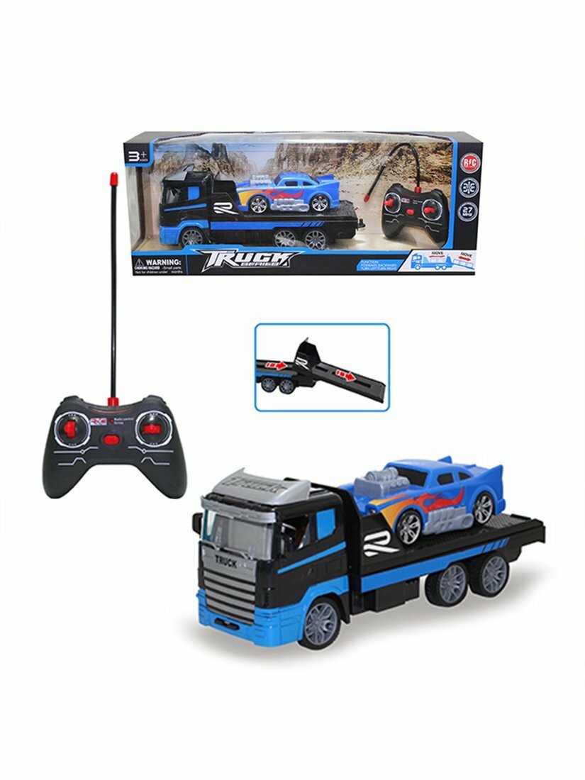 Набор Автовоз, в комплекте автовоз радиоуправляемый, 4 канала, машинка, батарейки АА*6шт. не входят, коробка