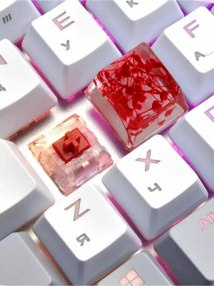 Кейкапы для механической клавиатуры с сухоцветами 1 шт