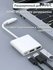 USB-концентратор 3 в 1 Type-C HDMI 4K для ноутбука, телефона - белый