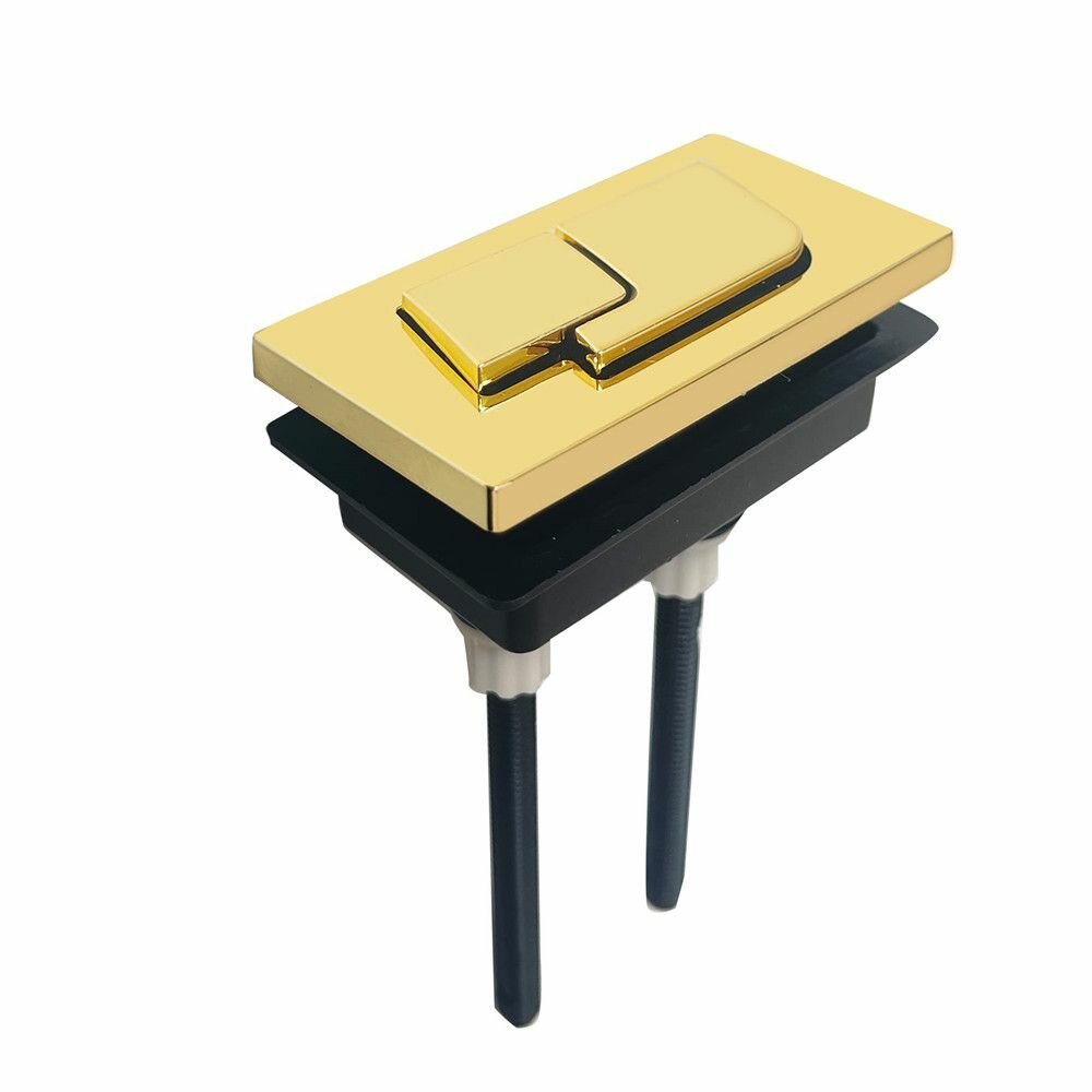 Прямоугольная кнопка для унитаза, запасные части к клапану двойного сливного бачка, золотистая поверхность