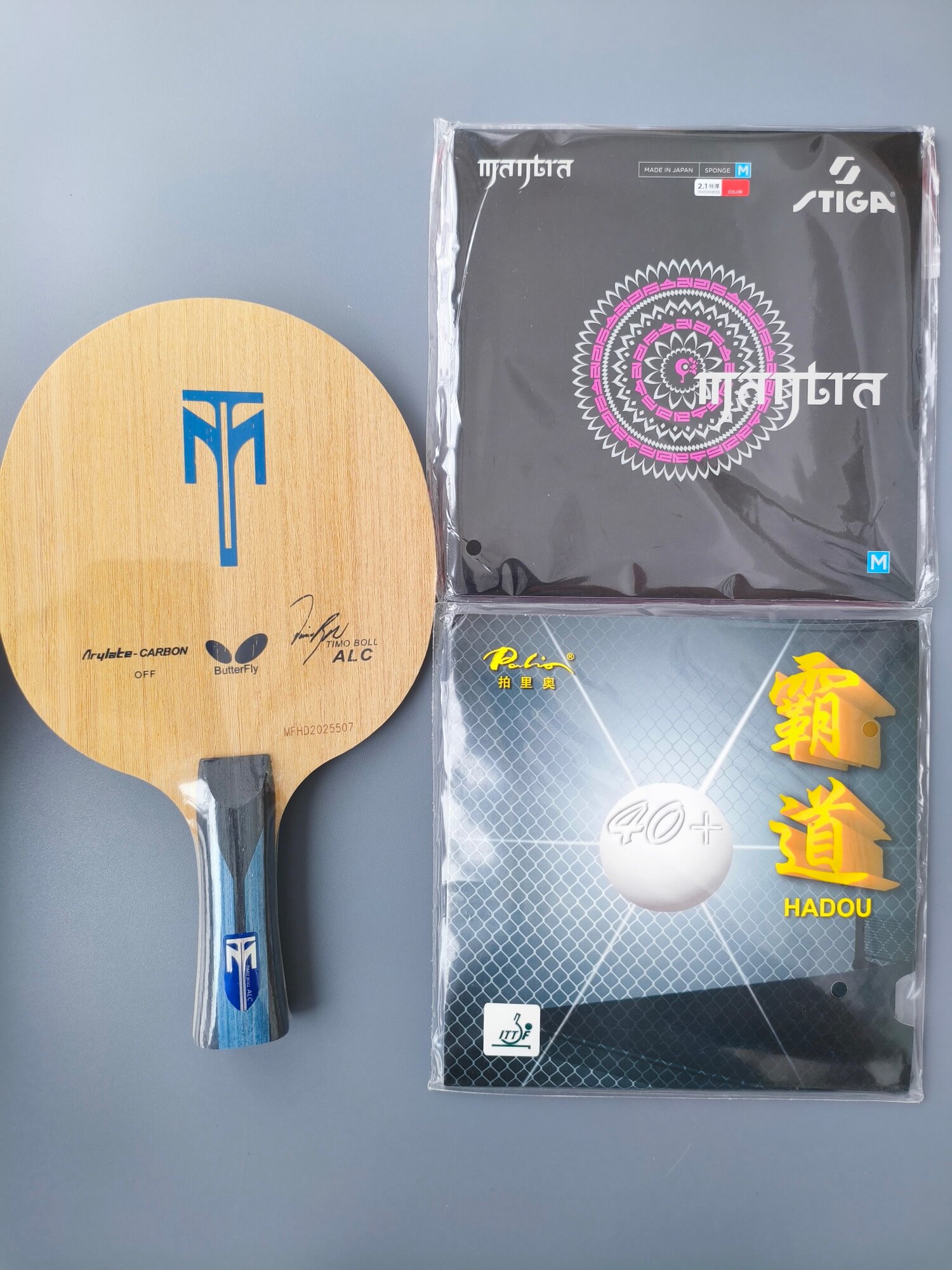 Универсальная сборка! Butterfly Timo Boll ALC + Stiga mantra M + palio hadou 40 +