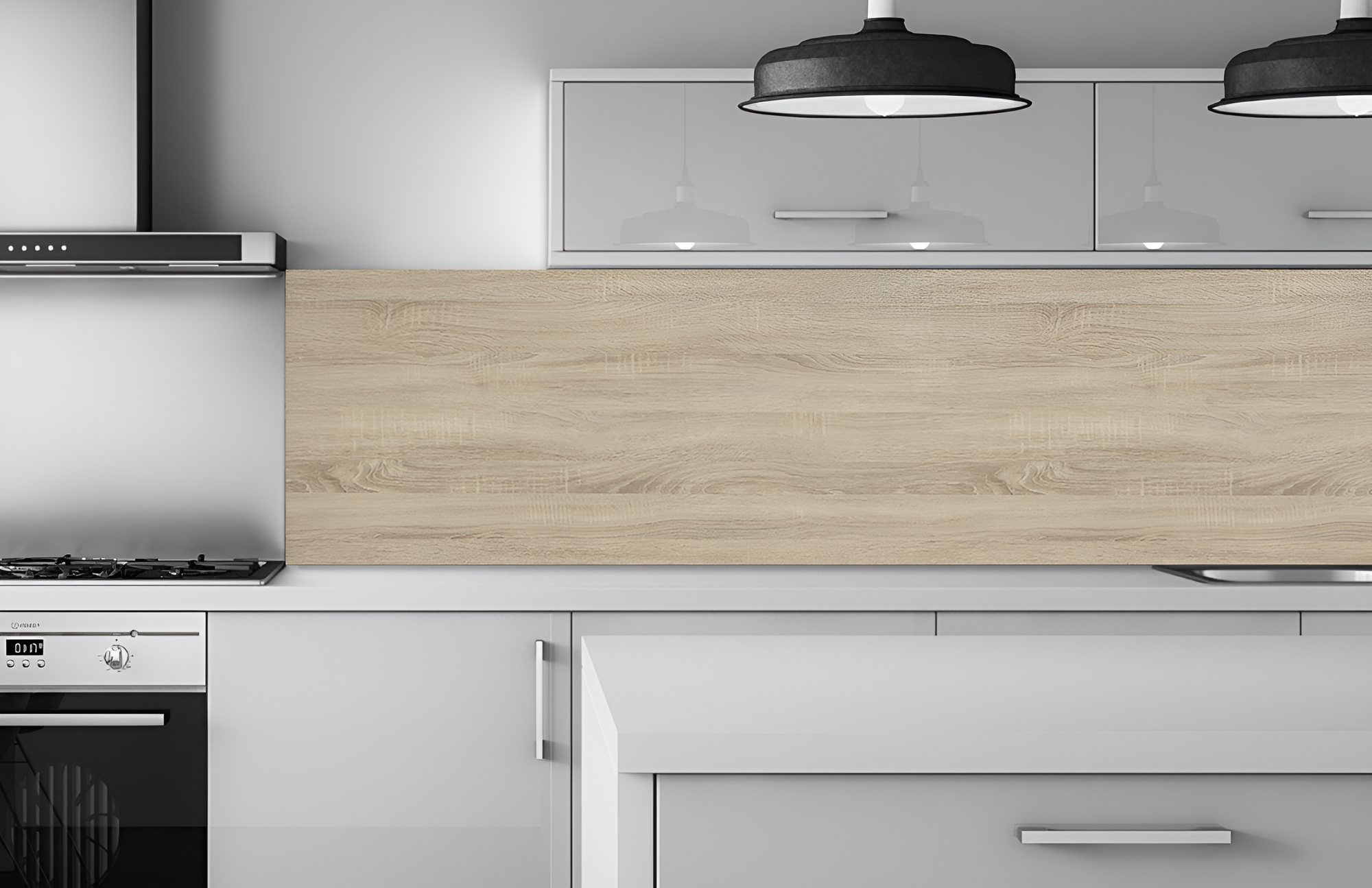 Кухонный фартук на стену "Скиф" 700x600 мм. Цвет - Канадский дуб