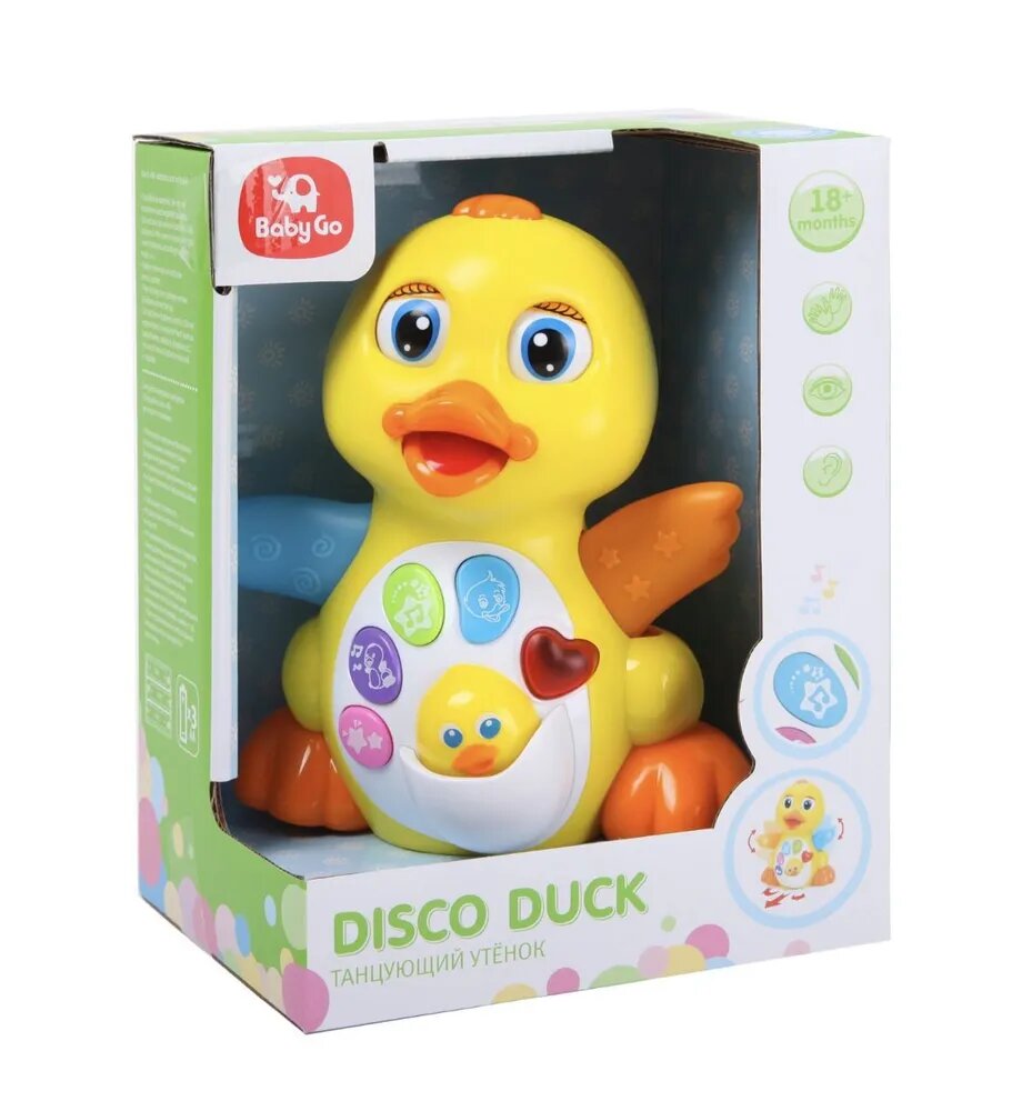 Музыкальная игрушка Baby Go Disco Duck танцующий утенок для детей от 18 месяцев