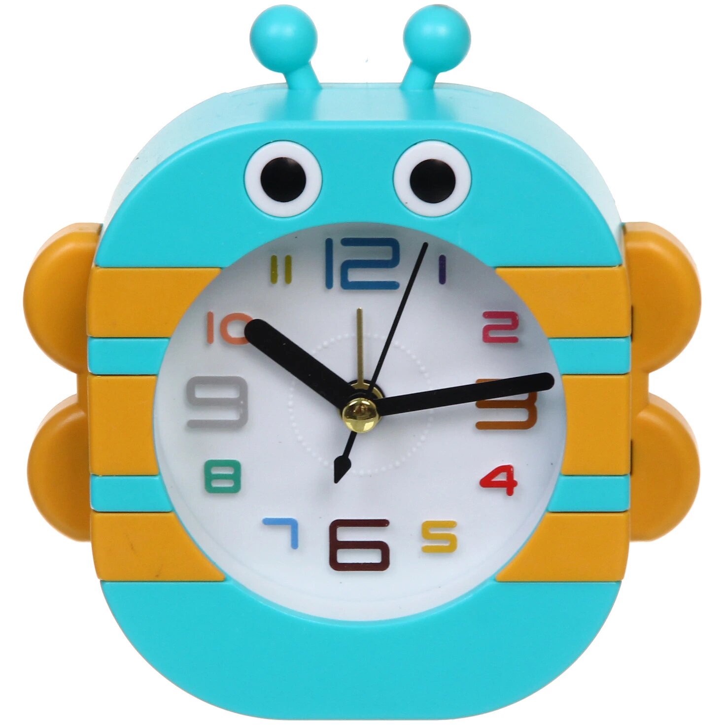 Будильник «пчелка» детский 11x11.5x3.5 см, пластик/металл, разноцветный принт