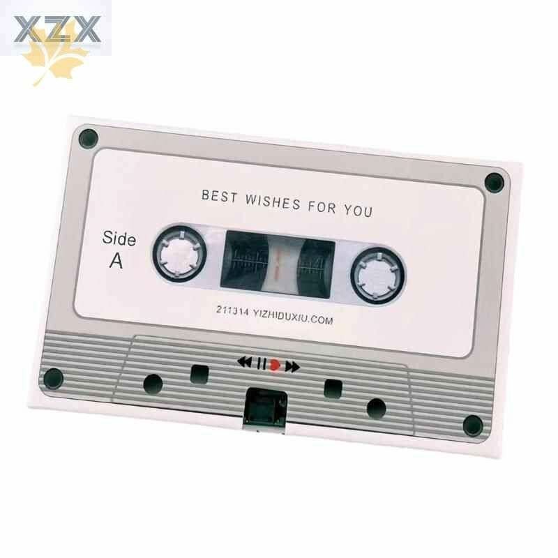 Подарочная магнитофонная лента для разговора с голосовой активацией, 60-секундная запись классического белого цвета